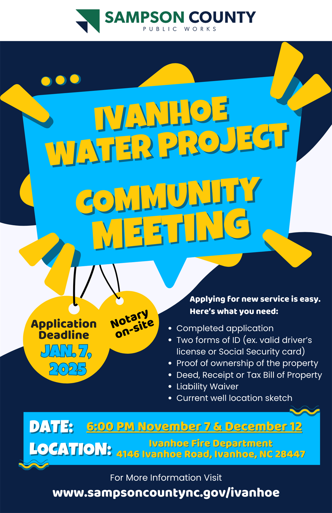 Ivanhoe Water Project 10-28-2024 - Sampson County Government